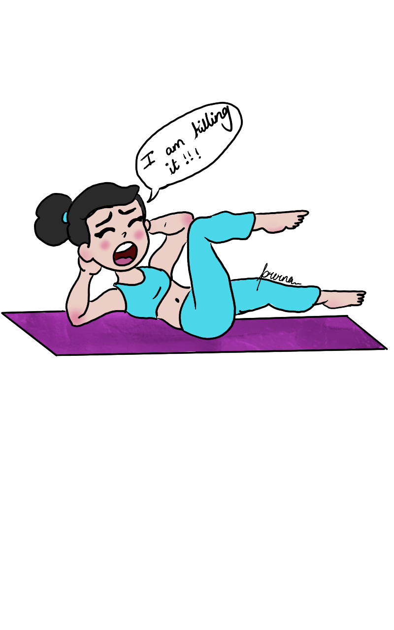 The workout struggles | WEBTOON