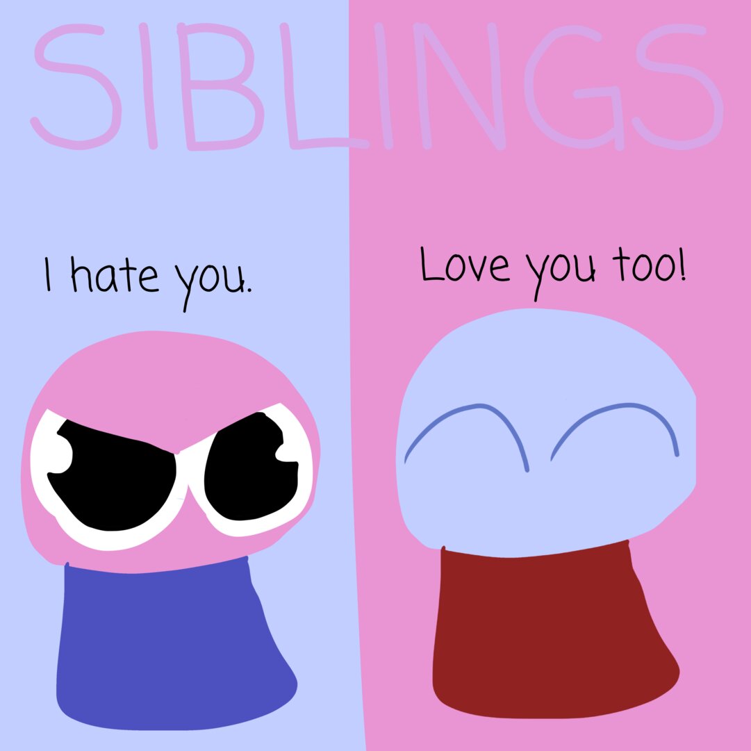 Siblings (Blu and pink) | WEBTOON