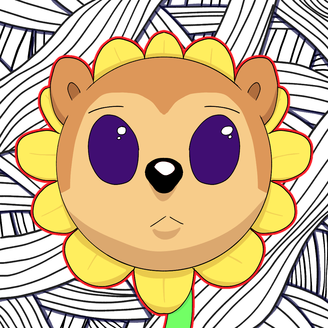 A bear and sunflowers | WEBTOON